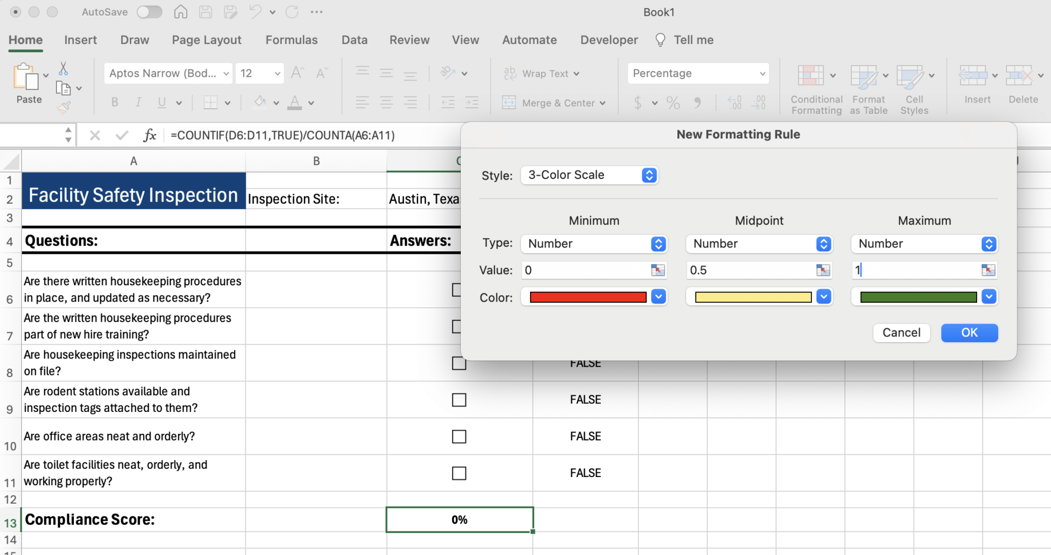How to Make Audit/Inspection Checklists in Microsoft Excel